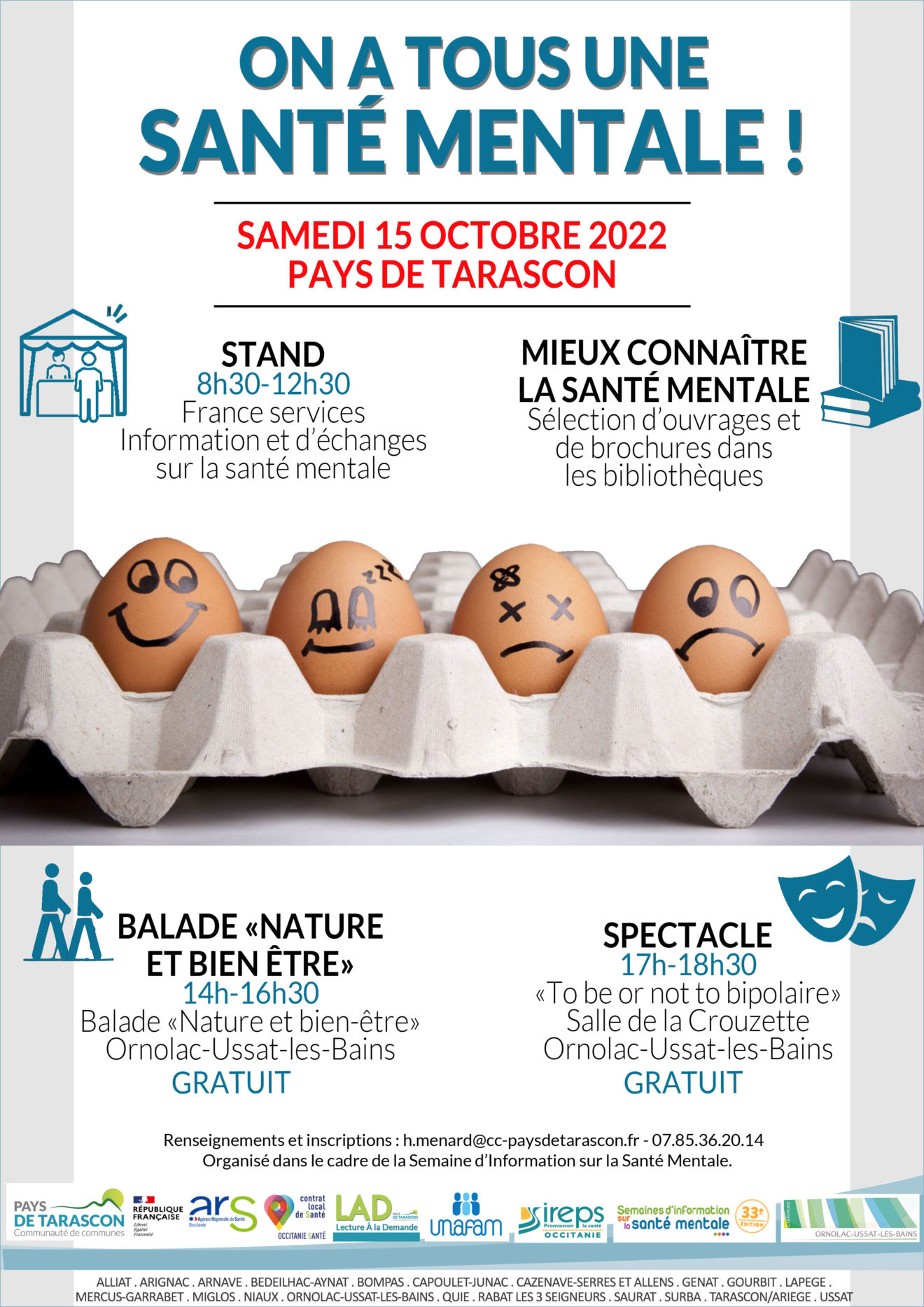 CLS : JOURNÉE SANTÉ MENTALE SAMEDI 15 OCTOBRE. - Communauté de communes du pays de Tarascon